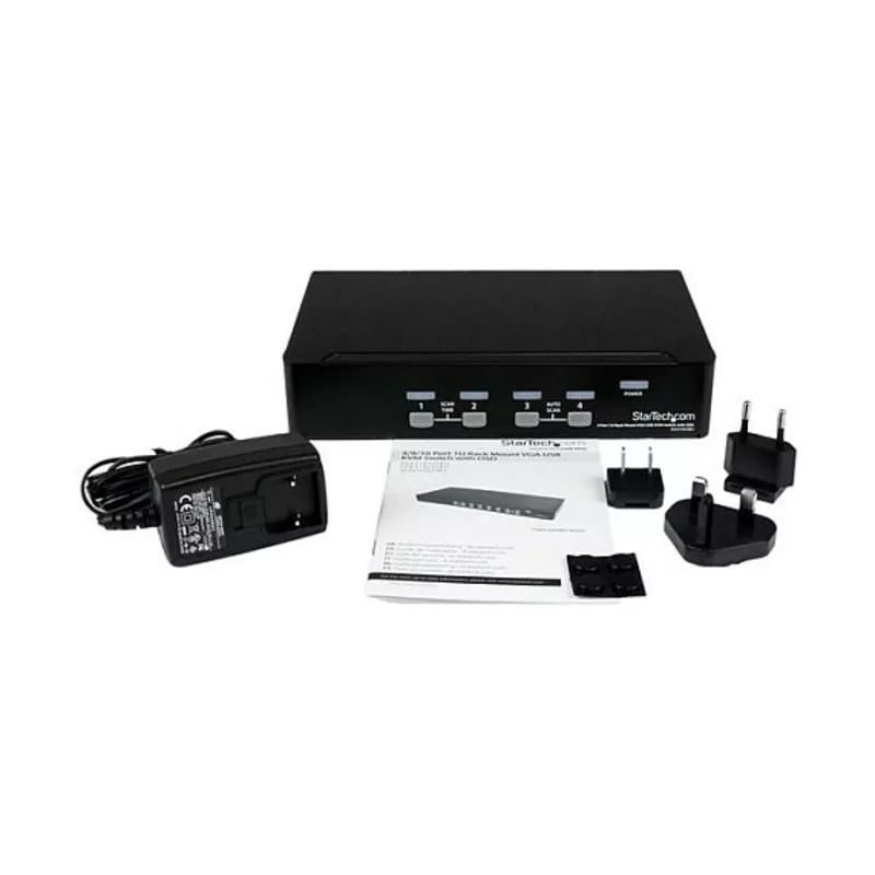 4 Port VGA / USB KVM Switch - 4-fach VGA KVM Umschalter mit OSD zur ...